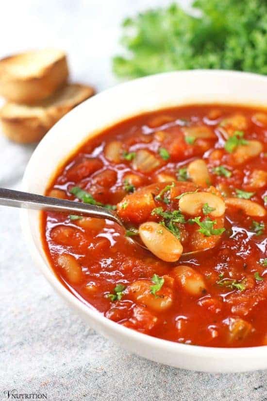Tomato White Bean Soup | Healhty Vegan Tomato Soup with White Beans
