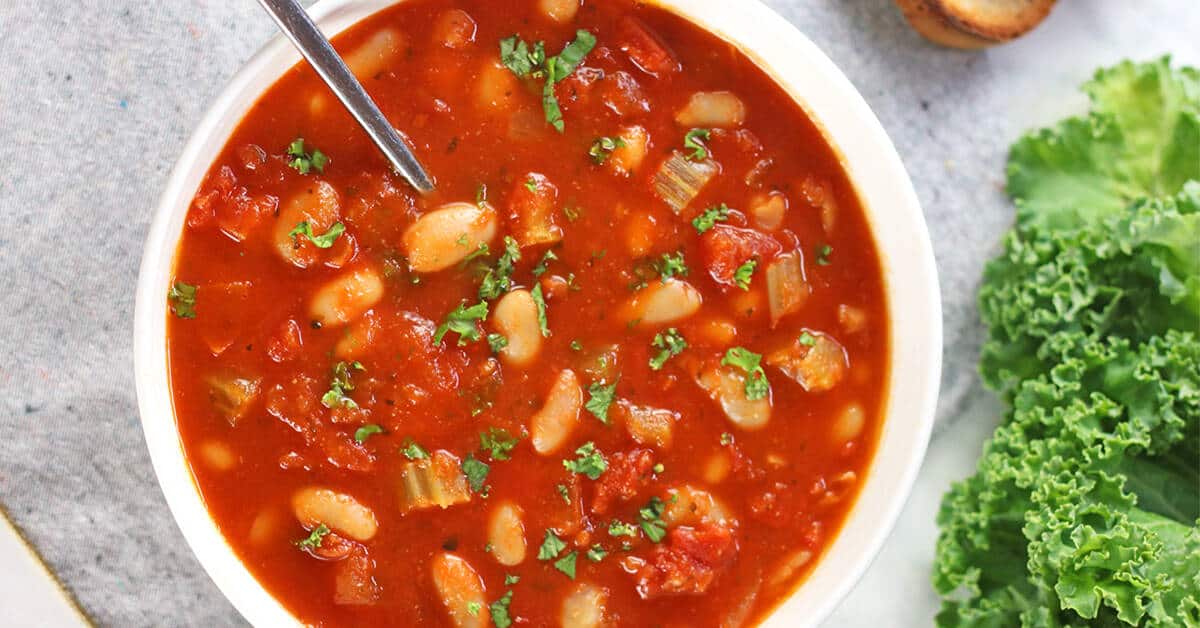 Tomato White Bean Soup | Healhty Vegan Tomato Soup with White Beans