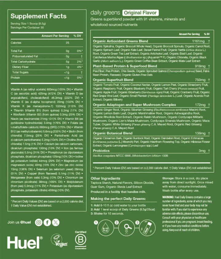 Huel Daily Greens Review: Is It the Fuel You Need?